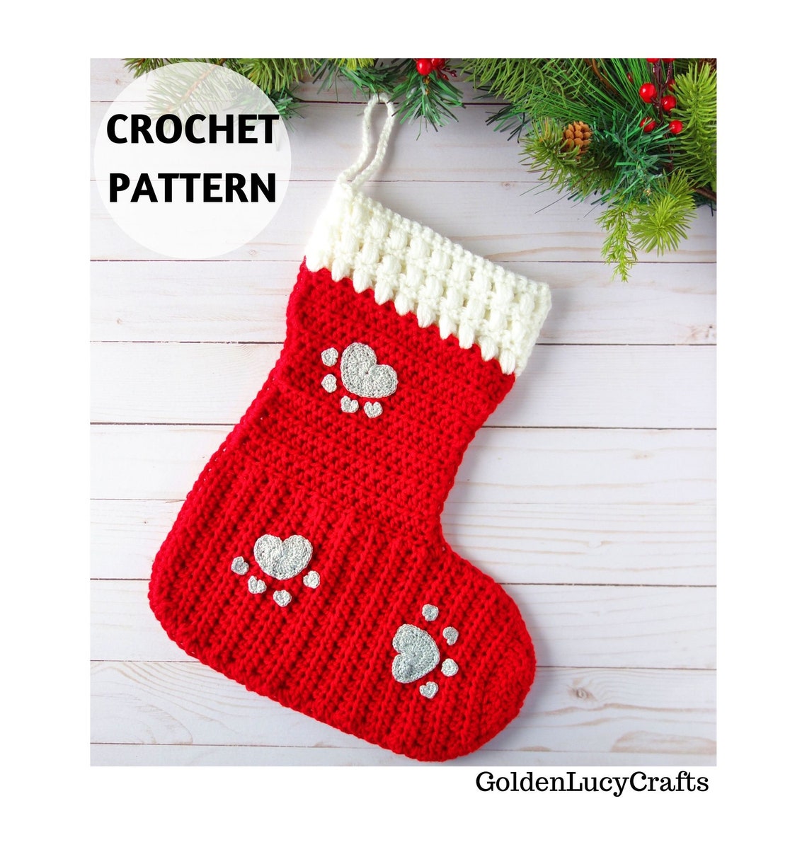 CROCHET PATTERN Dog Christmas Stocking Crochet for Pets Pet - Etsy