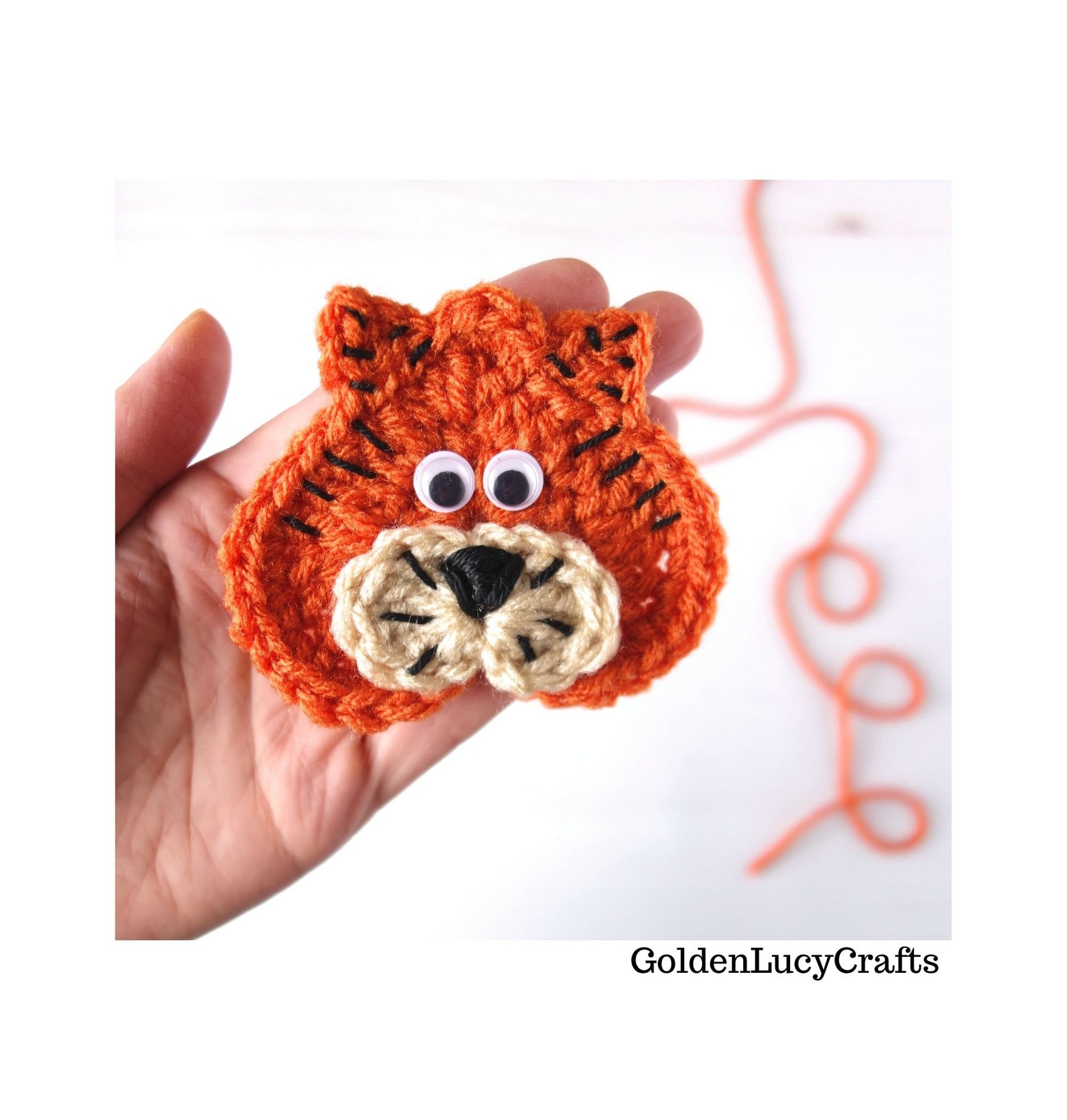 CROCHET PATTERN Tiger Applique Heart-shaped Tiger Jungle - Etsy