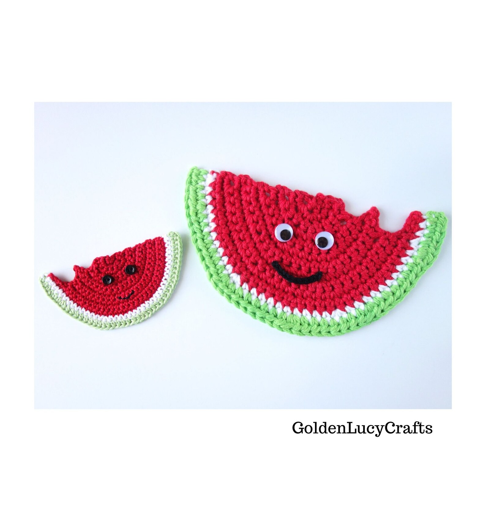 CROCHET PATTERN Watermelon Coaster Applique Table Decor | Etsy