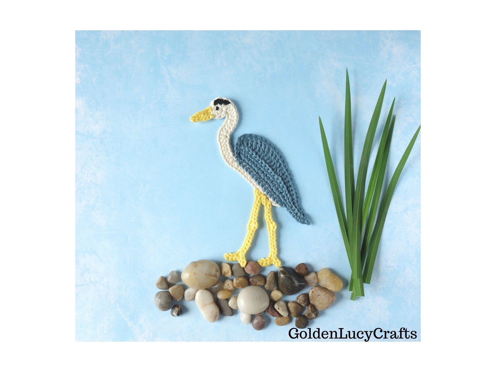 CROCHET PATTERN Blue Heron Applique Bird Motif Embellishment - Etsy