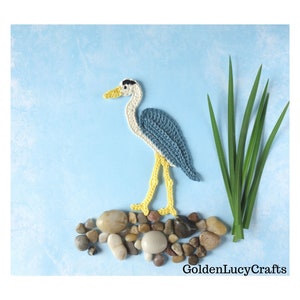 CROCHET PATTERN Blue Heron Applique Bird Motif Embellishment - Etsy