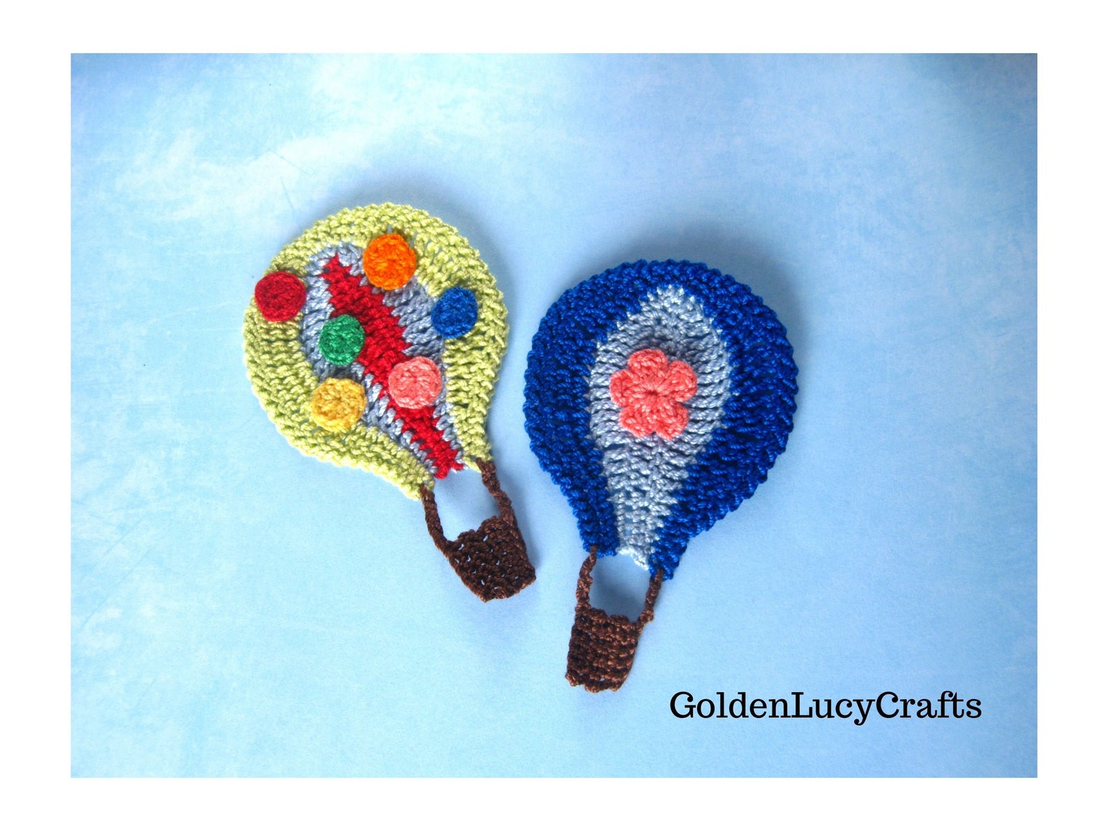 CROCHET PATTERN Hot Air Balloon Applique, Crochet Motif, Embellishment ...