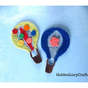 CROCHET PATTERN Hot Air Balloon Applique, Crochet Motif, Embellishment ...