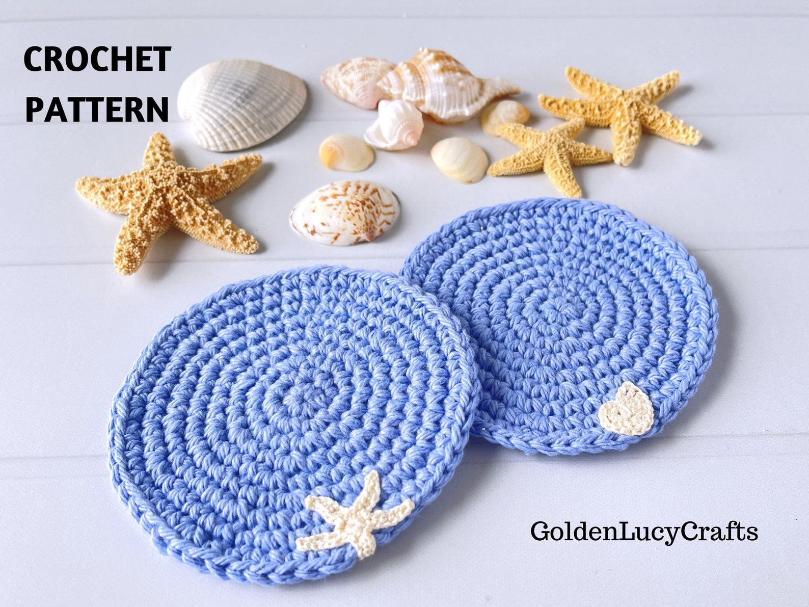 CROCHET PATTERN Coaster Ocean Theme Sea Motifs Summer - Etsy
