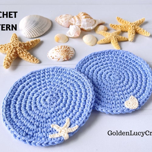 CROCHET PATTERN Coaster Ocean Theme Sea Motifs Summer - Etsy