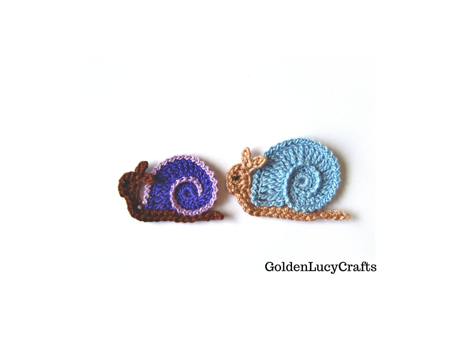 CROCHET PATTERN Snail Applique Motif Embellishment - Etsy