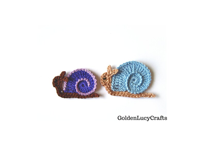 CROCHET PATTERN Snail Applique Motif Embellishment - Etsy