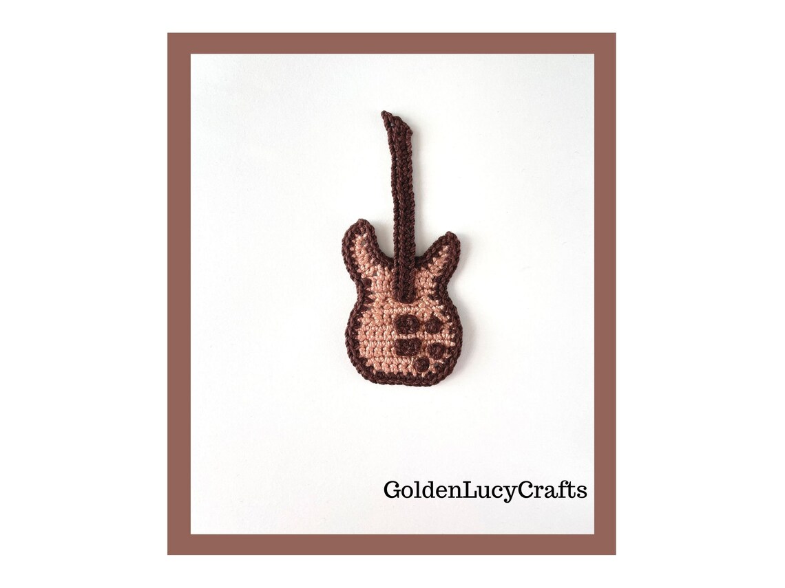 CROCHET PATTERN Electric Guitar Applique Motif - Etsy