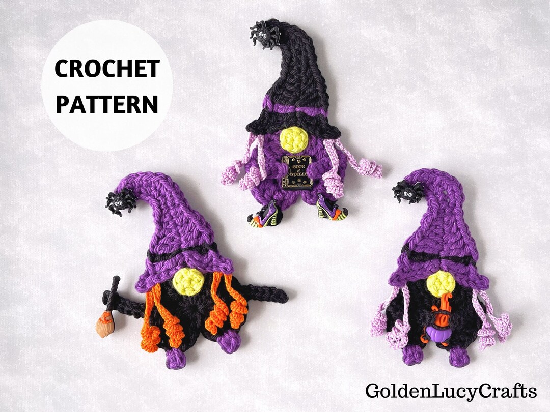 CROCHET PATTERN Witch Gnome Halloween - Etsy