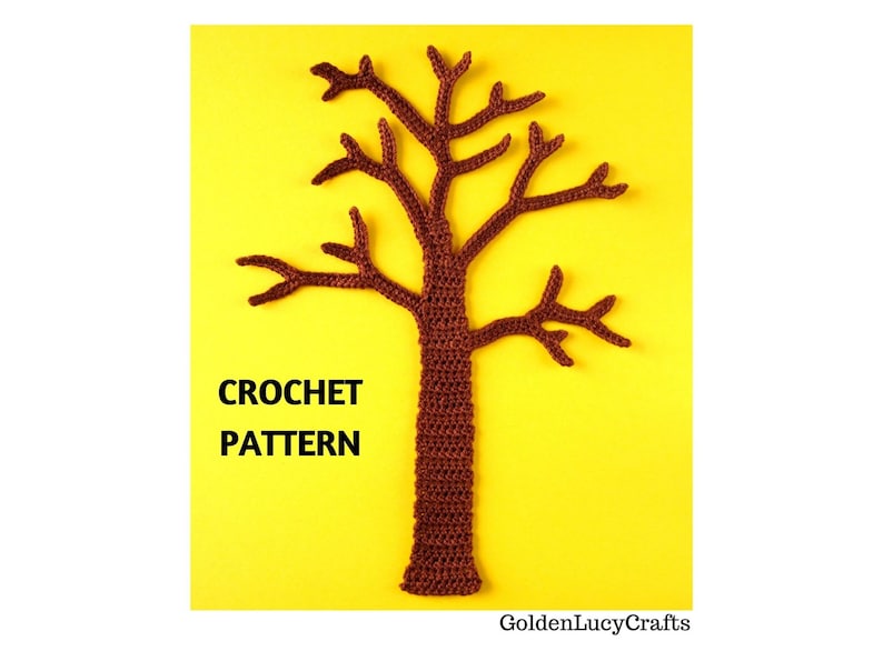 CROCHET PATTERN Tree Applique Motif Embellishment | Etsy