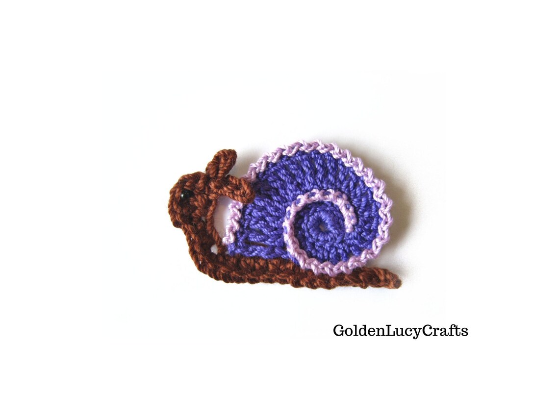 CROCHET PATTERN Snail Applique Motif Embellishment - Etsy