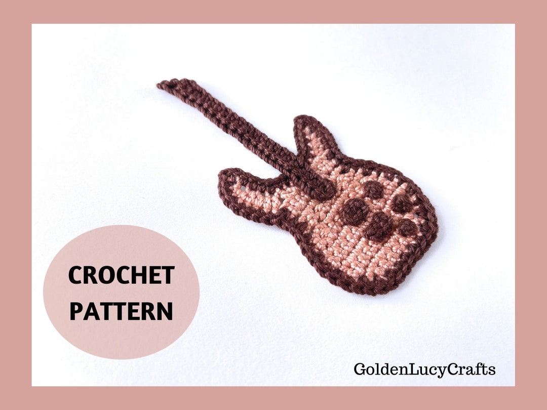 CROCHET PATTERN Electric Guitar Applique Motif - Etsy