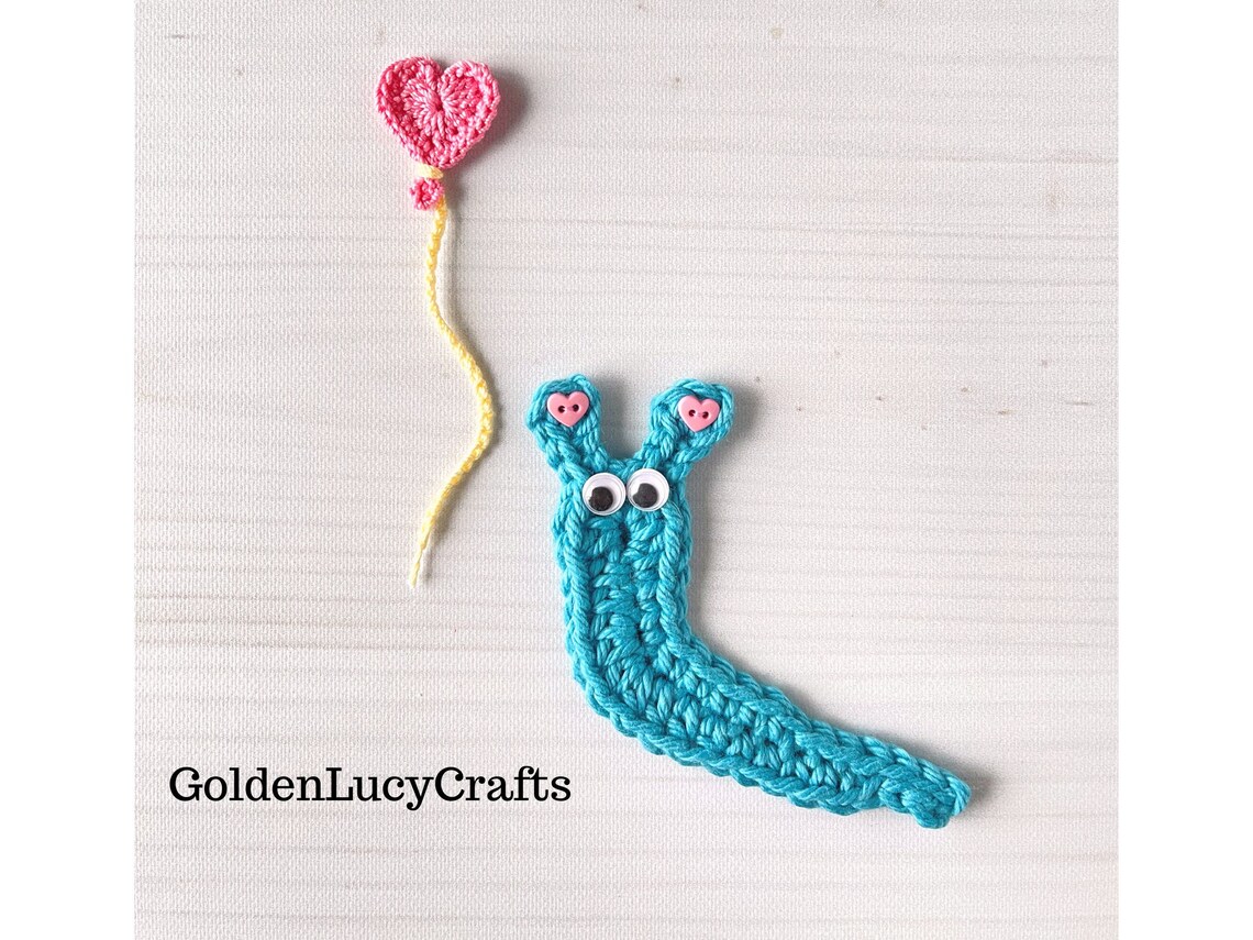 CROCHET PATTERN Slug Applique Slugs and Kisses Motif - Etsy