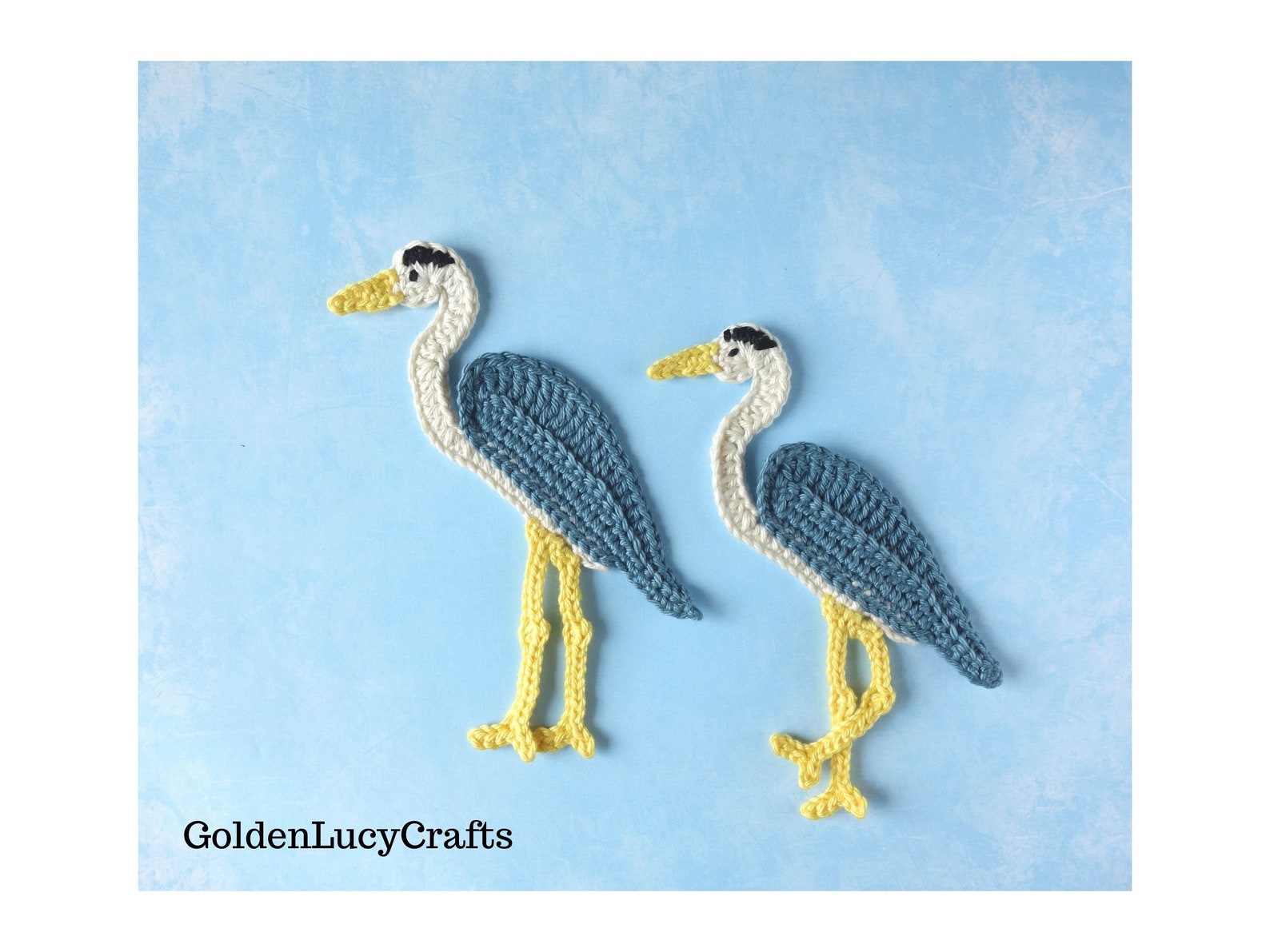 CROCHET PATTERN Blue Heron Applique Bird Motif Embellishment - Etsy
