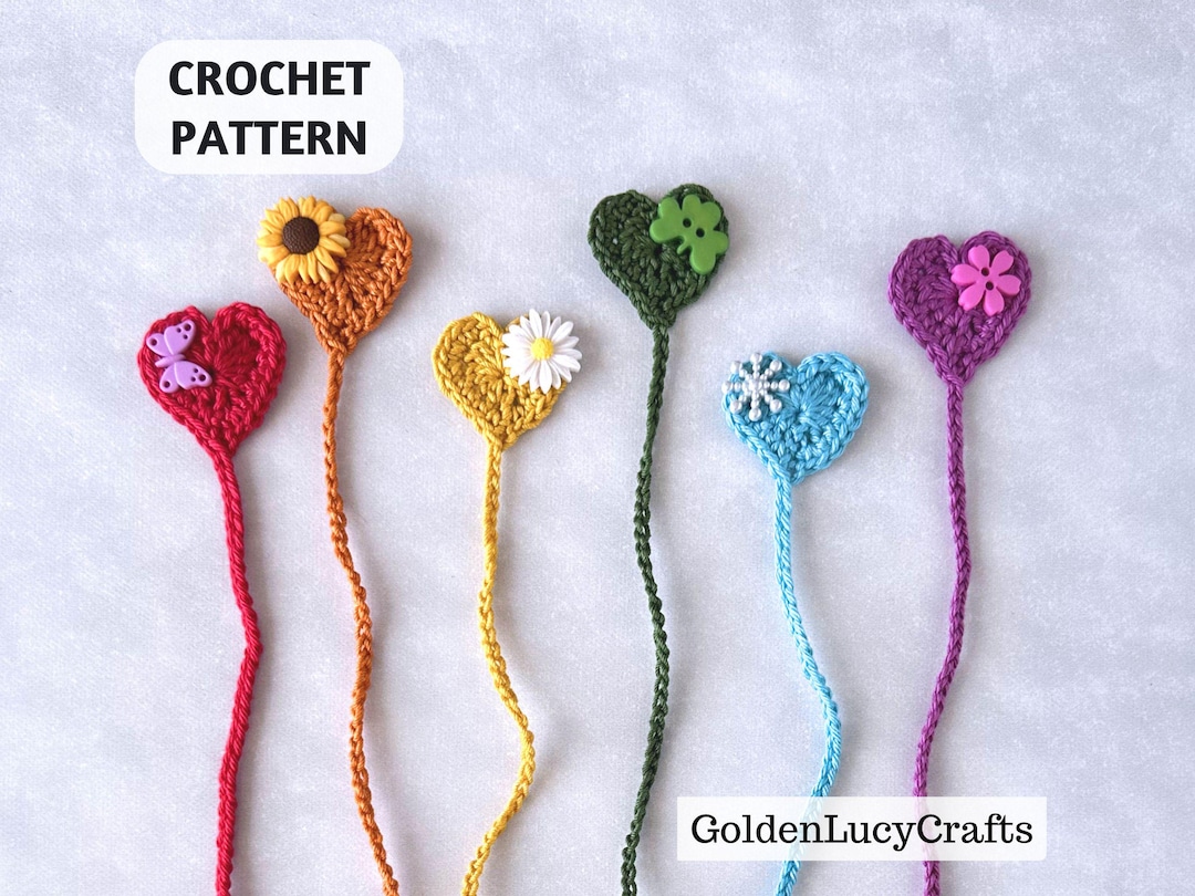 CROCHET PATTERN Heart Bookmark | Valentine's Day | Gift for Book Lover ...