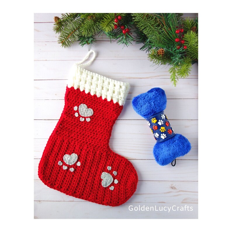 CROCHET PATTERN Dog Christmas Stocking Crochet for Pets Pet - Etsy