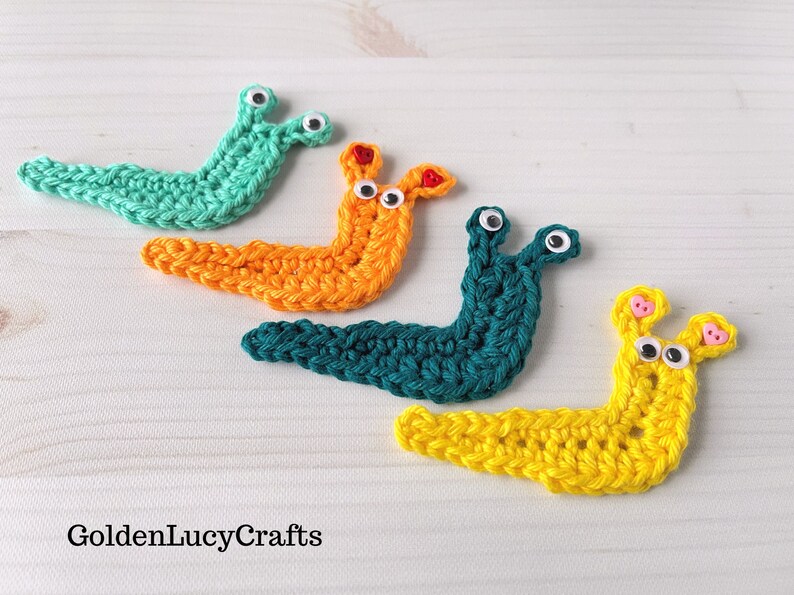 CROCHET PATTERN Slug Applique, Slugs and Kisses, Motif, Embellishment ...