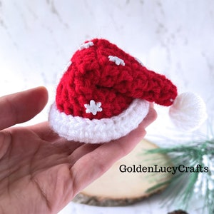 CROCHET PATTERN Mini Santa Hat Christmas Ornament - Etsy