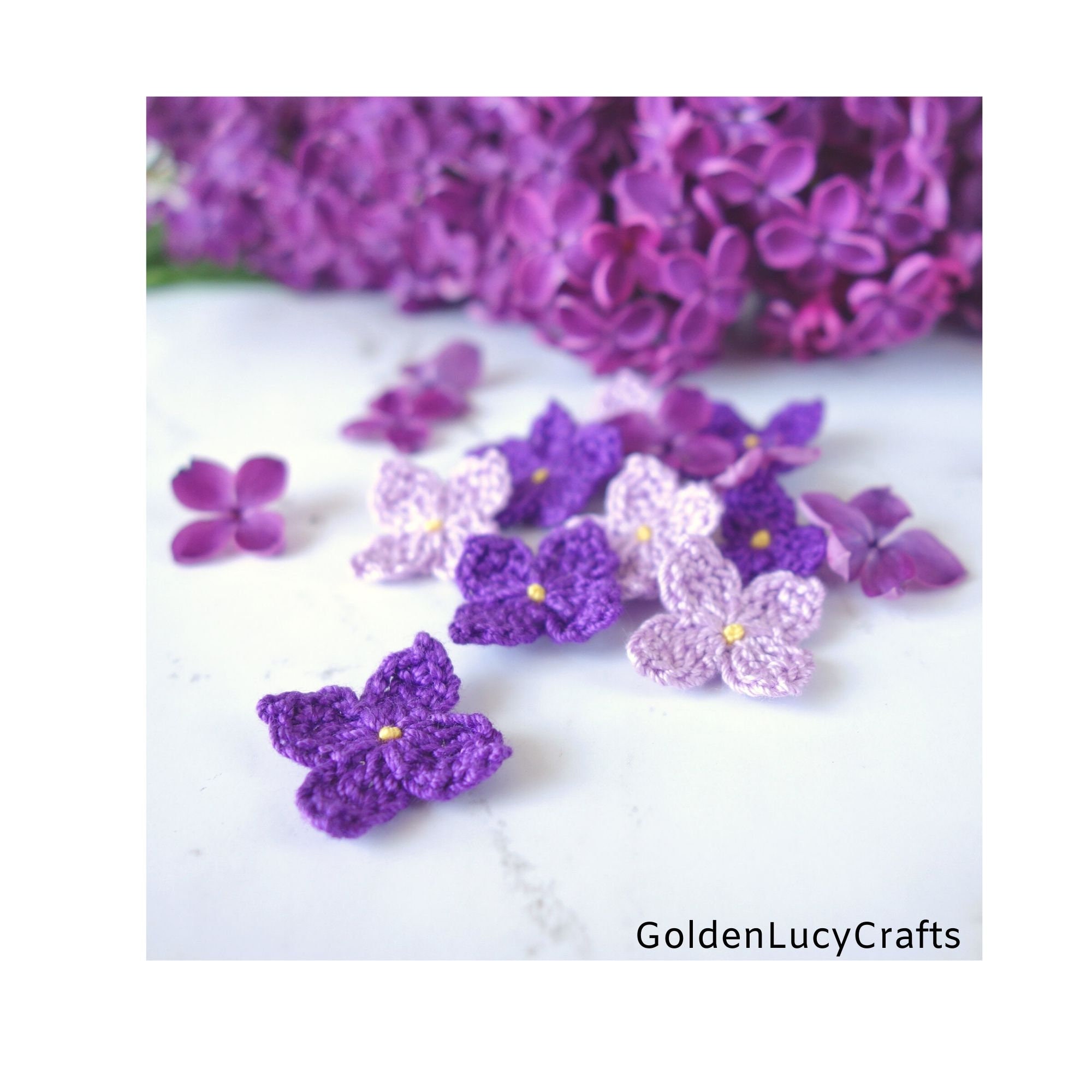 CROCHET PATTERN Lilac Dogwood Cherry Flowers Crochet Applique Motif ...
