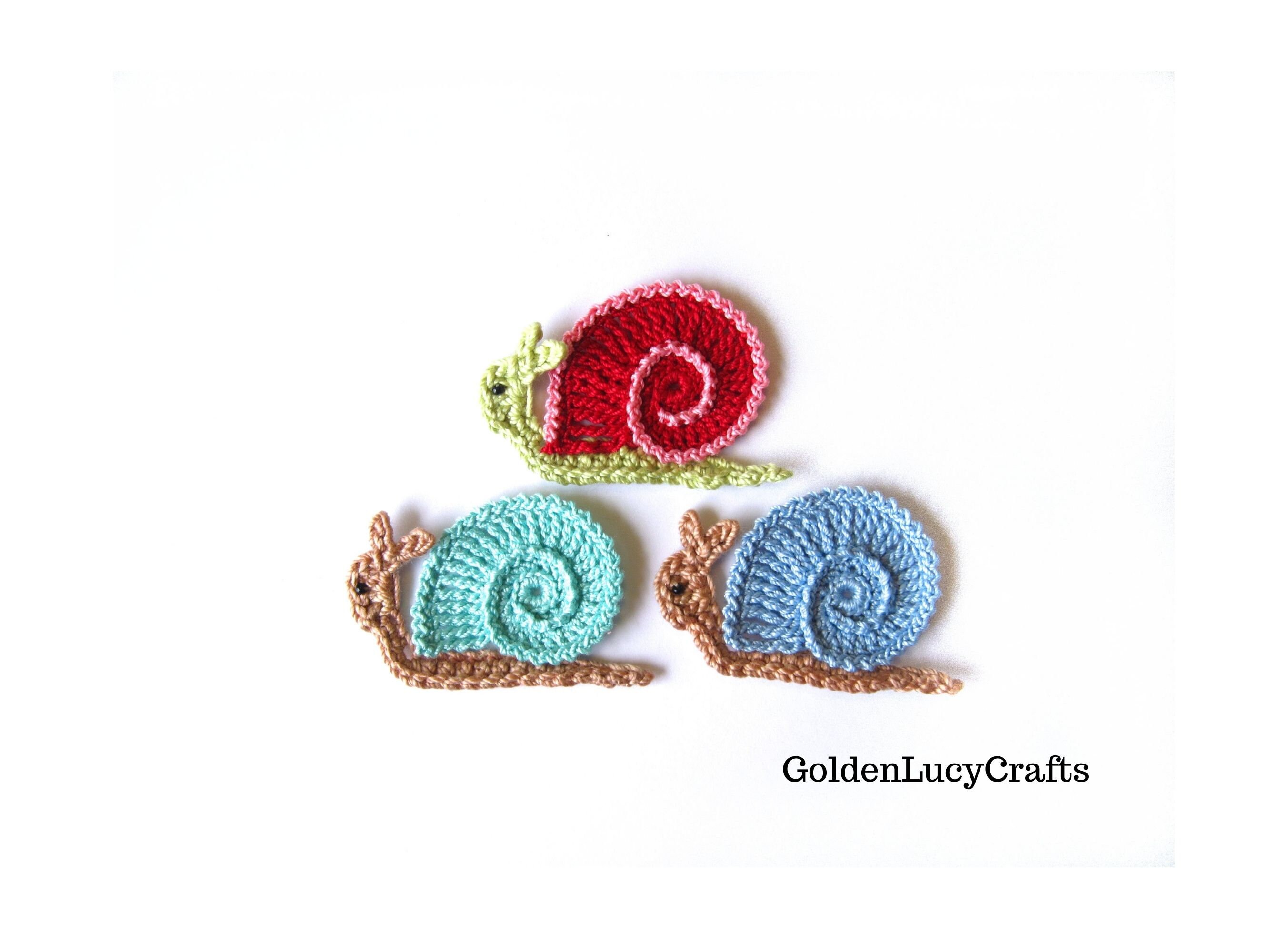 Crochet Snail Applique Pattern