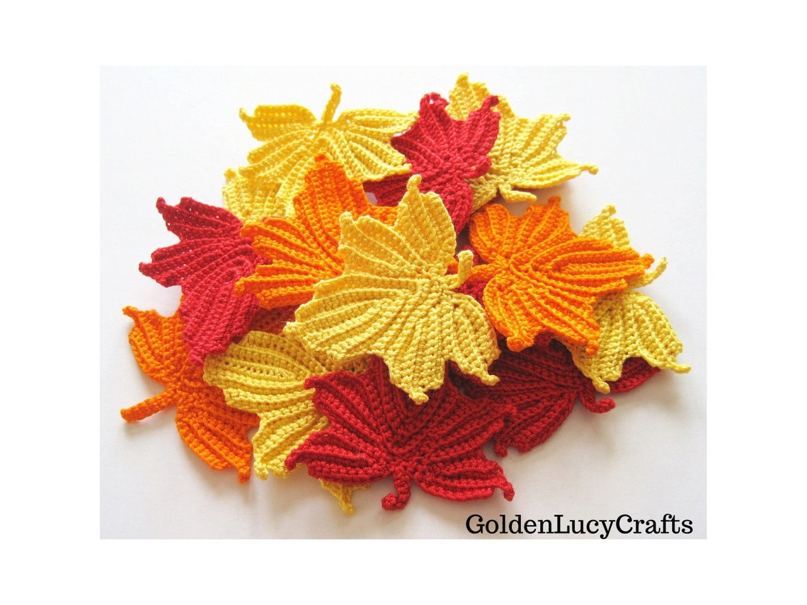 CROCHET PATTERN Maple Tree Applique, Fall Wall Art, Set of 2 Patterns ...