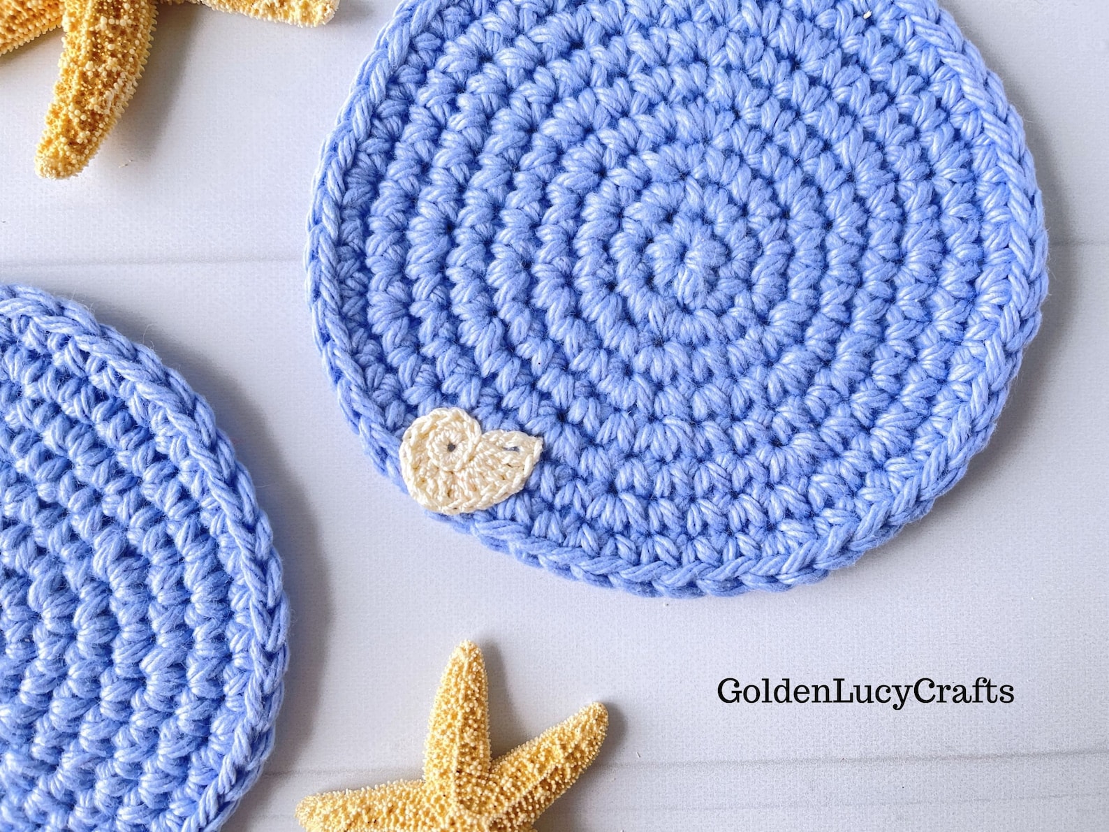 CROCHET PATTERN Coaster, Ocean Theme, Sea Motifs, Summer, Table ...
