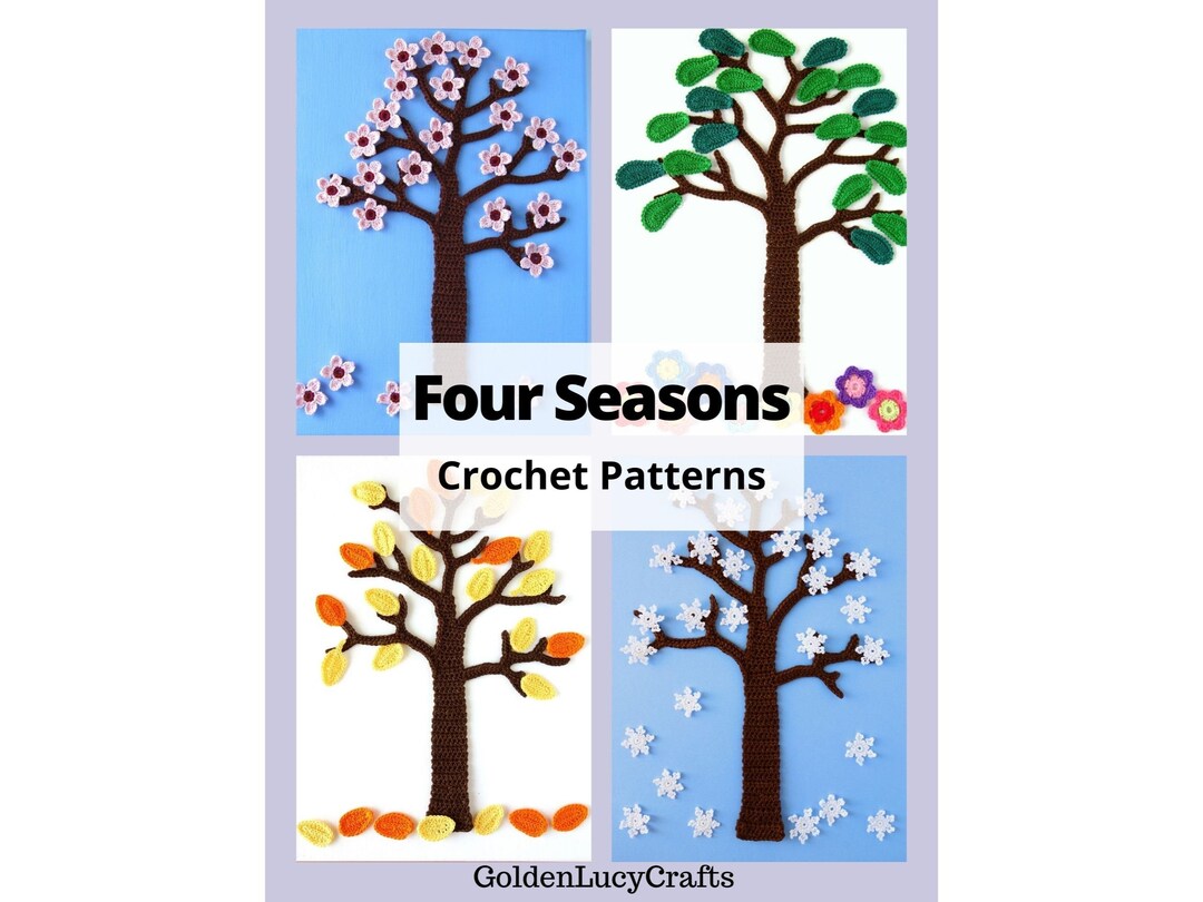 CROCHET PATTERN Four Seasons Tree, Winter, Spring, Summer, Fall - Etsy