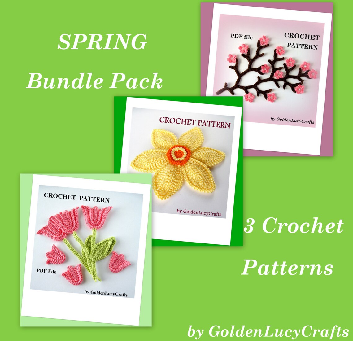Spring Bundle Pack 3 Crochet PATTERNS | Etsy