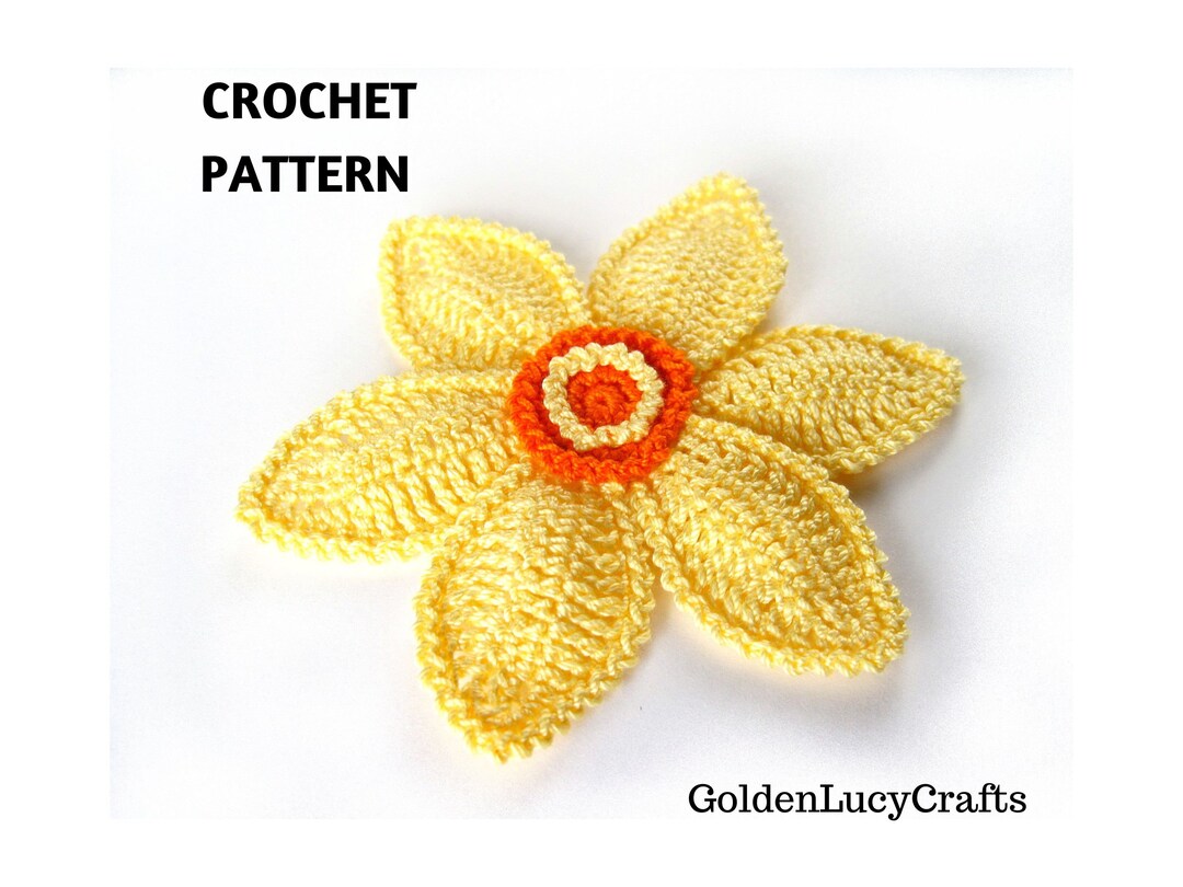 CROCHET PATTERN Daffodil Applique, Spring Flower, Narcissus - Etsy