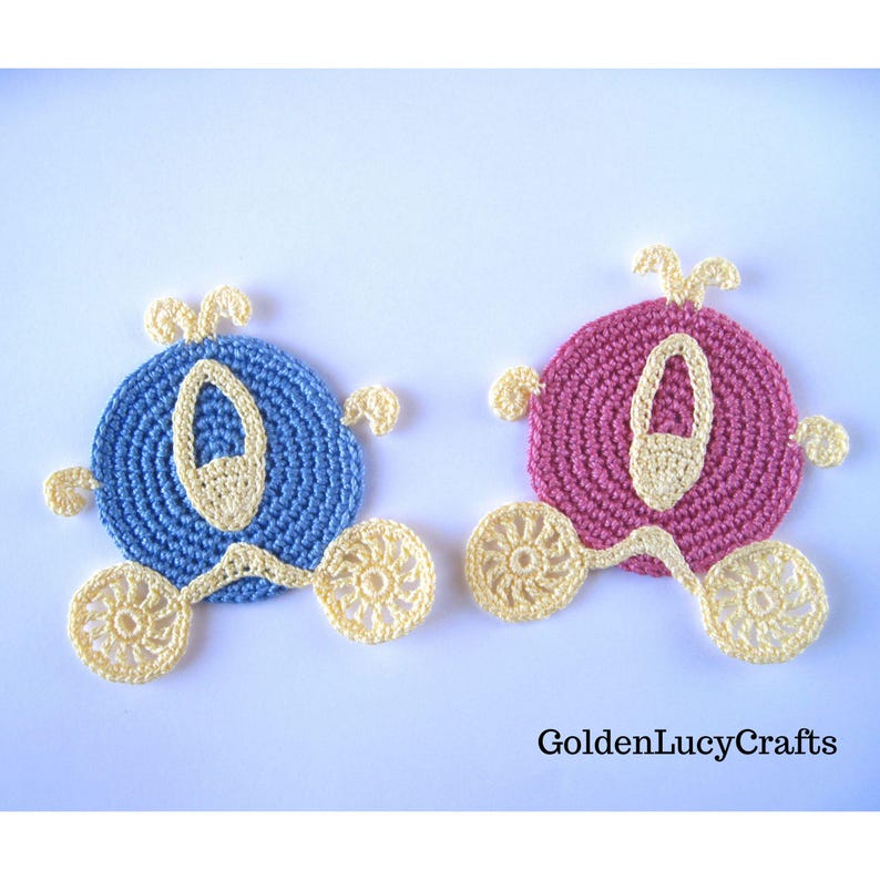 CROCHET PATTERN Cinderella Carriage Applique, Coaster, Motif - Etsy