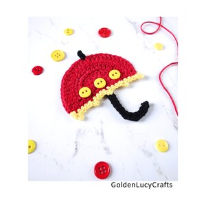 Crochet Pattern Umbrella Applique, Crochet Motif, Embellishment - Etsy