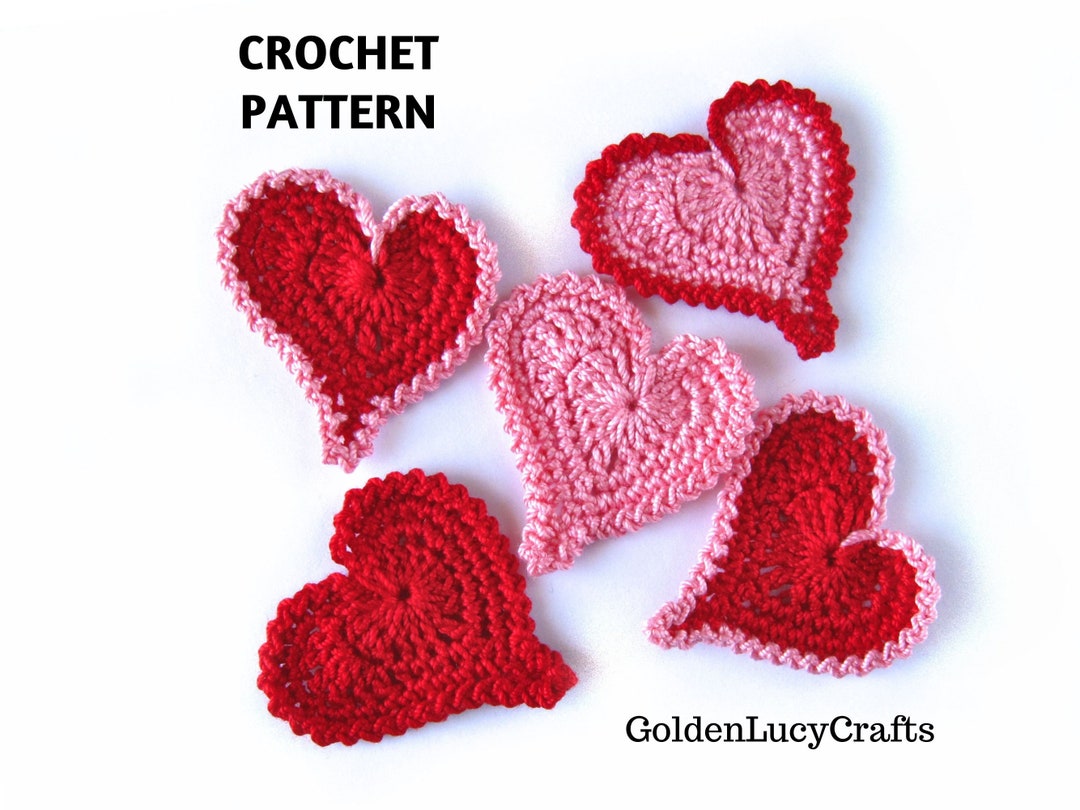CROCHET PATTERN Asymmetrical Heart Applique - Etsy