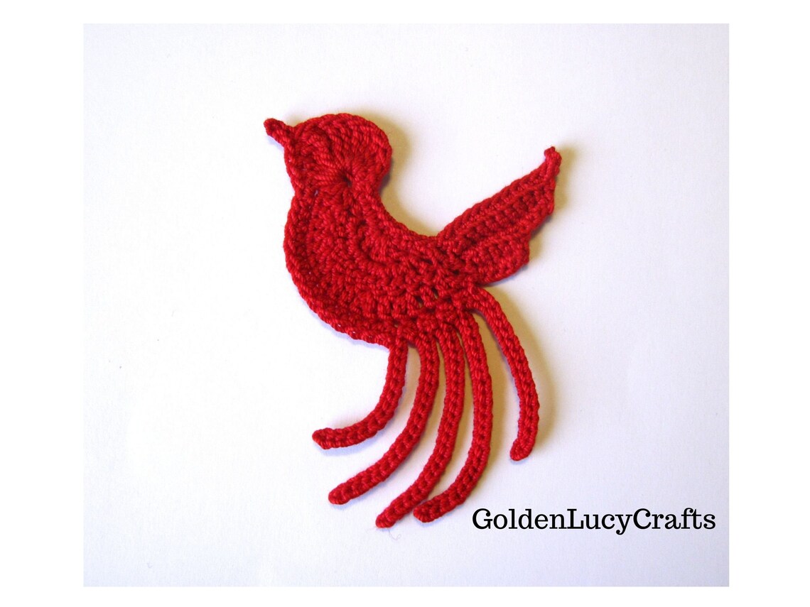 CROCHET PATTERN Blue Bird Applique Embellishment Motif | Etsy