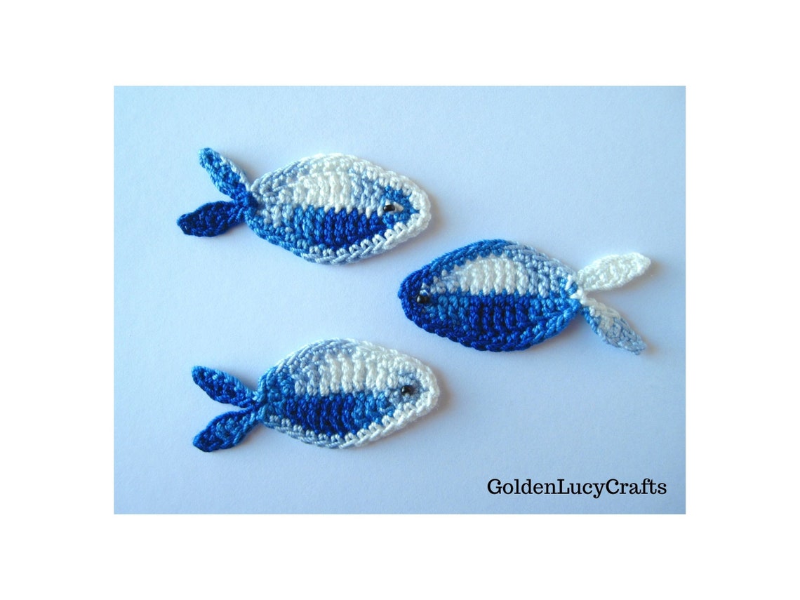 CROCHET PATTERN Fish and Seaweeds Applique | Sea Motif | Ocean Theme ...