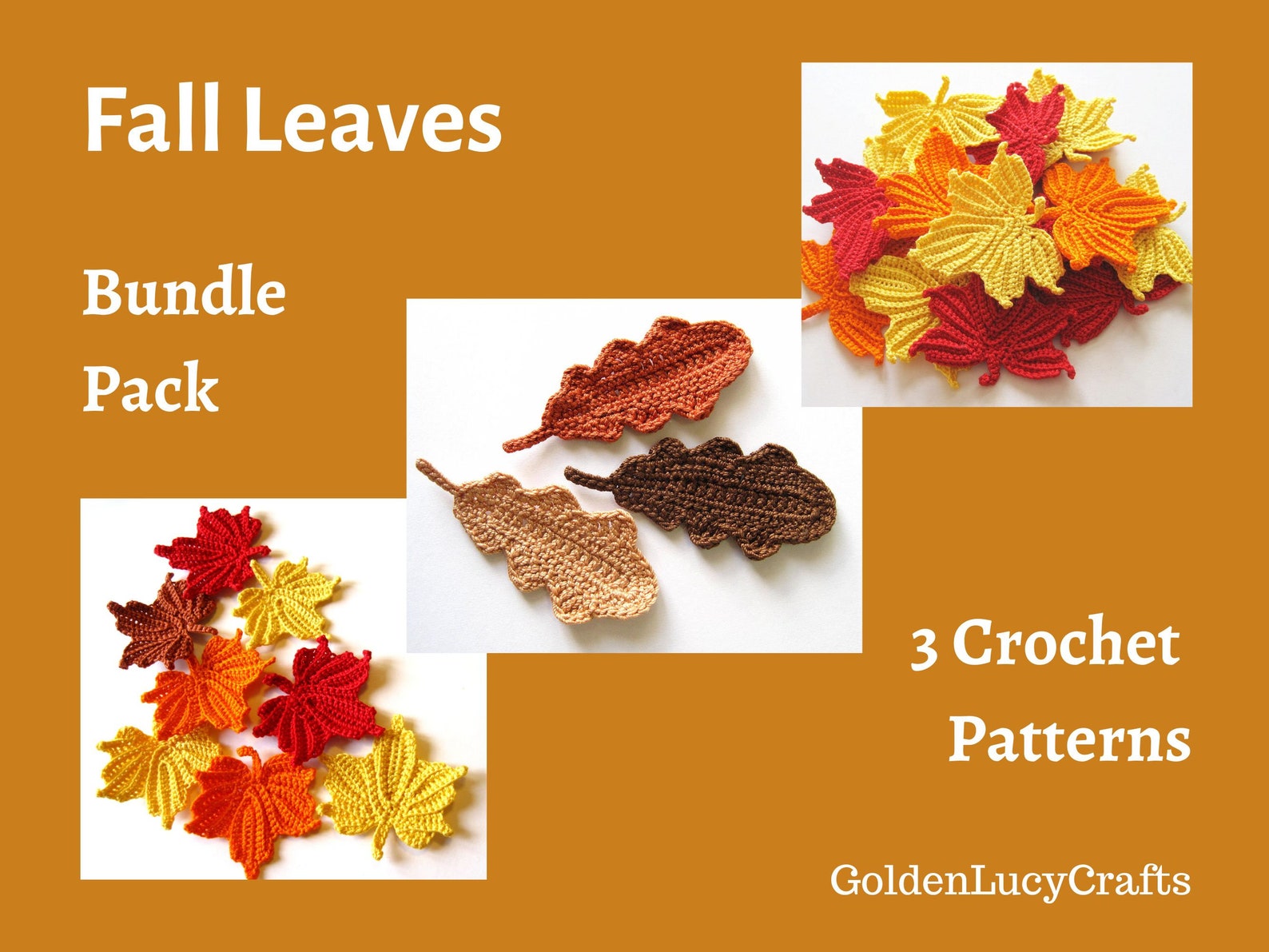 CROCHET PATTERN BUNDLE - Fall Leaves, Maple and Oak - Etsy