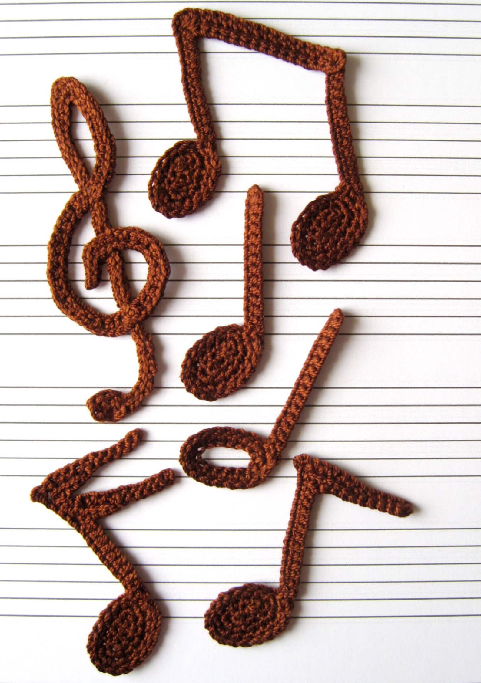 CROCHET PATTERN Musical Notes Applique Quarter Note Eighth - Etsy