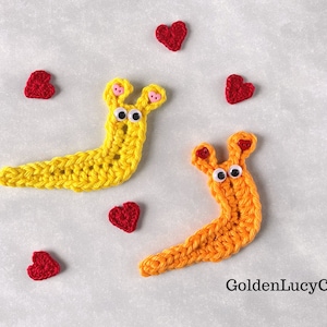 CROCHET PATTERN Slug Applique, Slugs and Kisses, Motif, Embellishment ...