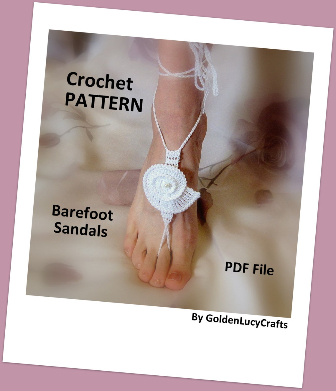 CROCHET PATTERN Barefoot Sandals Sea Shell Bridal Summer - Etsy