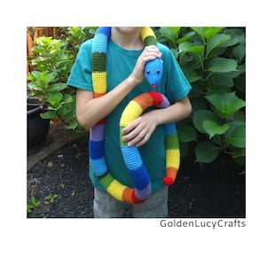 Crochet Pattern Snake, Temperature Snake, Rainbow Snake, Toy, Amigurumi ...