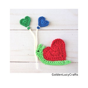 CROCHET PATTERN Snail Applique, Heart-shaped Snail, Crochet Motif ...