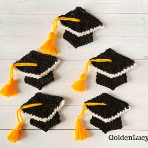 CROCHET PATTERN Graduation Cap Applique Handmade Card Garland Home ...