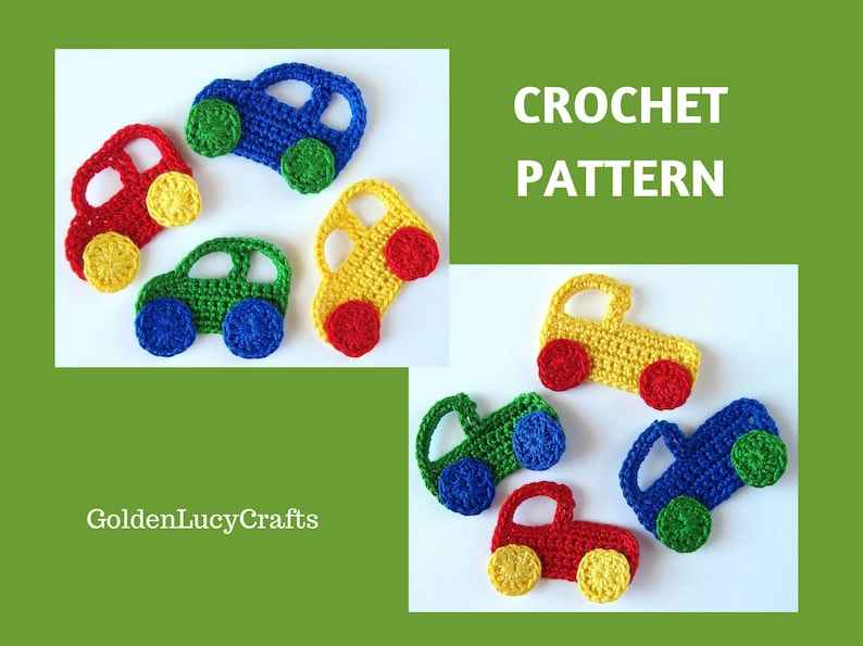 Crochet Pattern Car and Truck Applique, Transportation, Boy ...