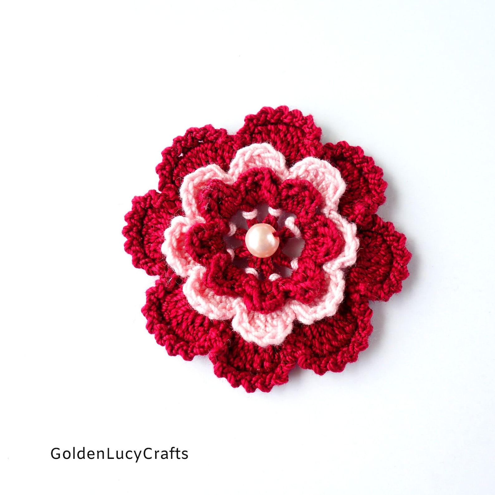CROCHET PATTERN Irish Rose Flower Motif Applique - Etsy