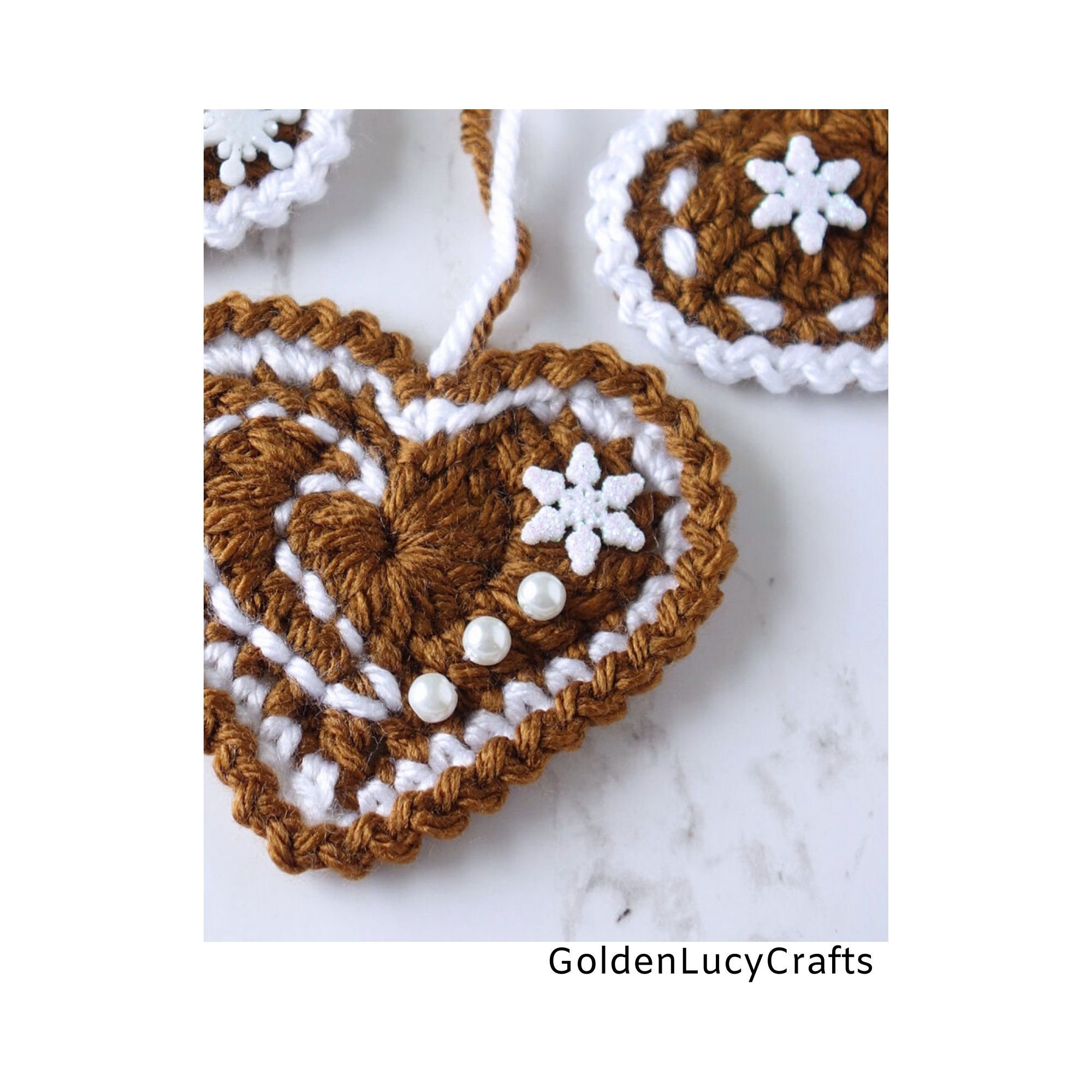 CROCHET PATTERN Gingerbread Heart Christmas Ornament - Etsy