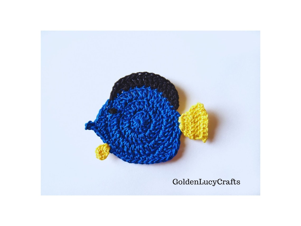 CROCHET PATTERN Colorful Tropical Fish Applique | Etsy