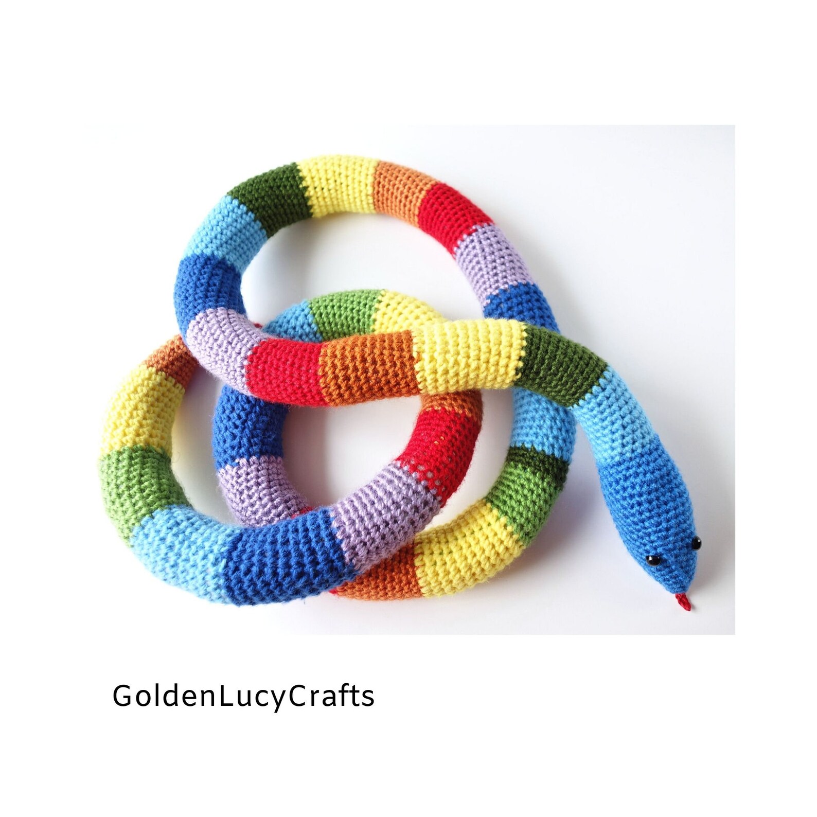 Crochet Pattern Snake, Temperature Snake, Rainbow Snake, Amigurumi Toy ...