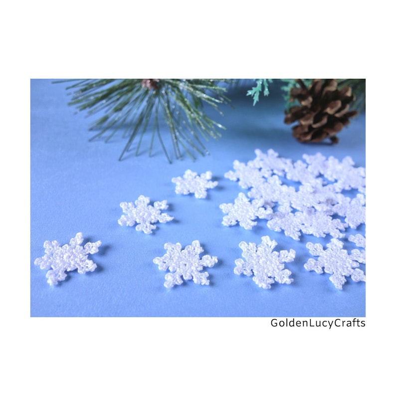 CROCHET PATTERN Winter Tree Applique Snowflakes Crochet | Etsy