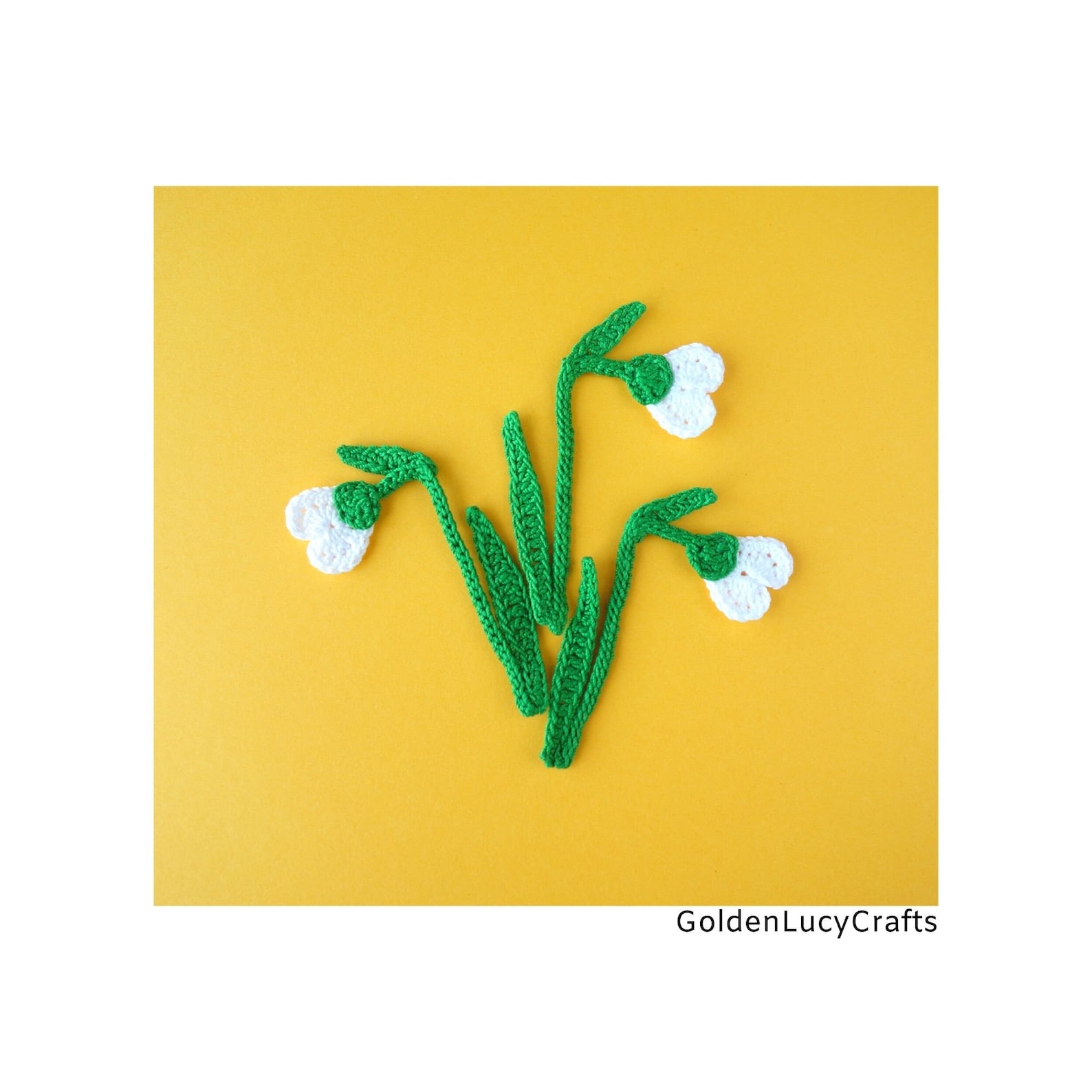 CROCHET PATTERN Snowdrop Applique Flower Motif Embellishment - Etsy