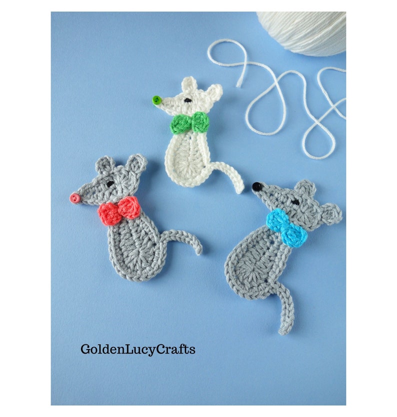 CROCHET PATTERN Mouse Applique Crochet Motif Embellishment - Etsy