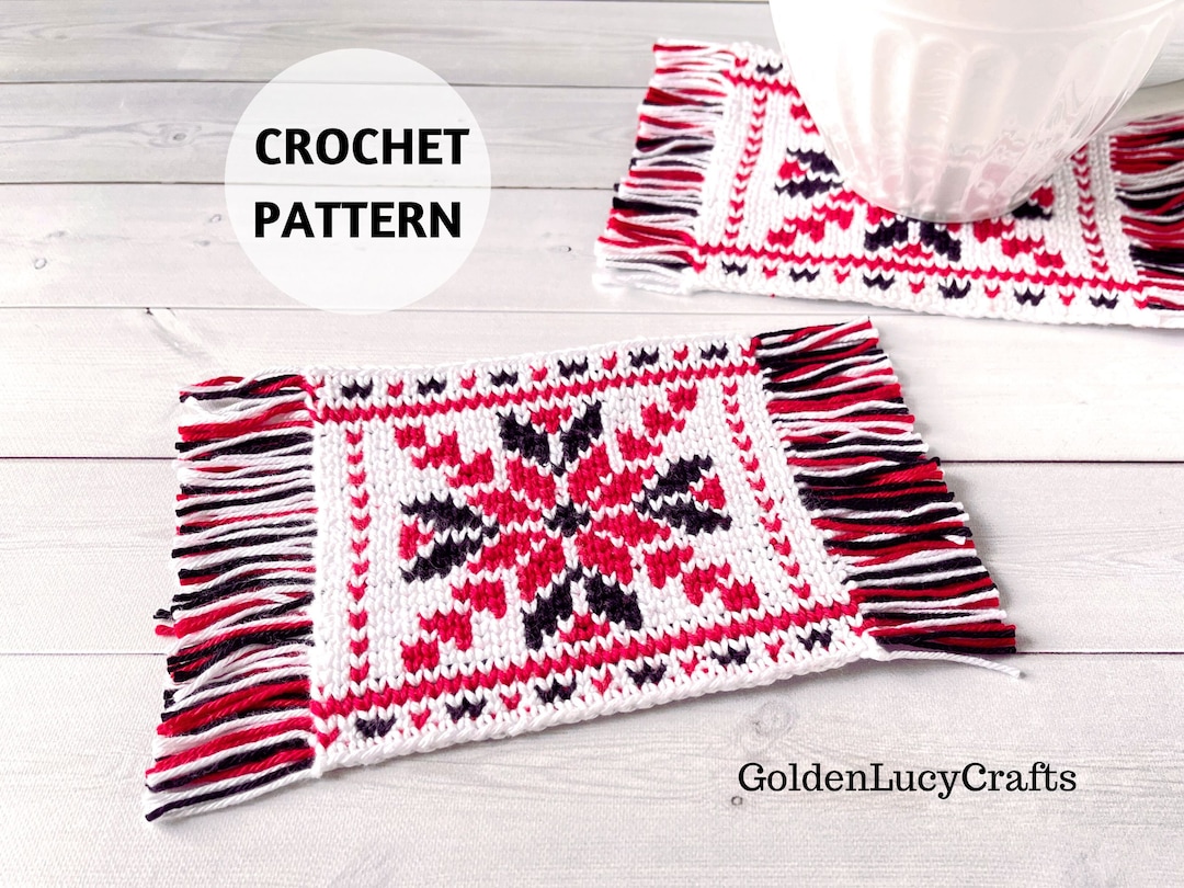 CROCHET PATTERN Ukrainian Coaster, Home Decor, Table Decor - Etsy